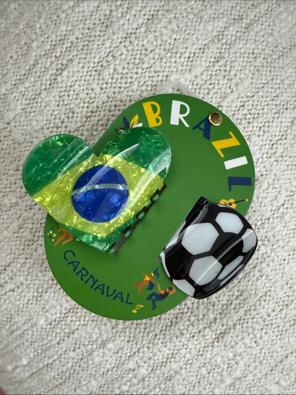no brand | Accessories | Brazil Flag Heart Soccer Ball Hair Clips ...